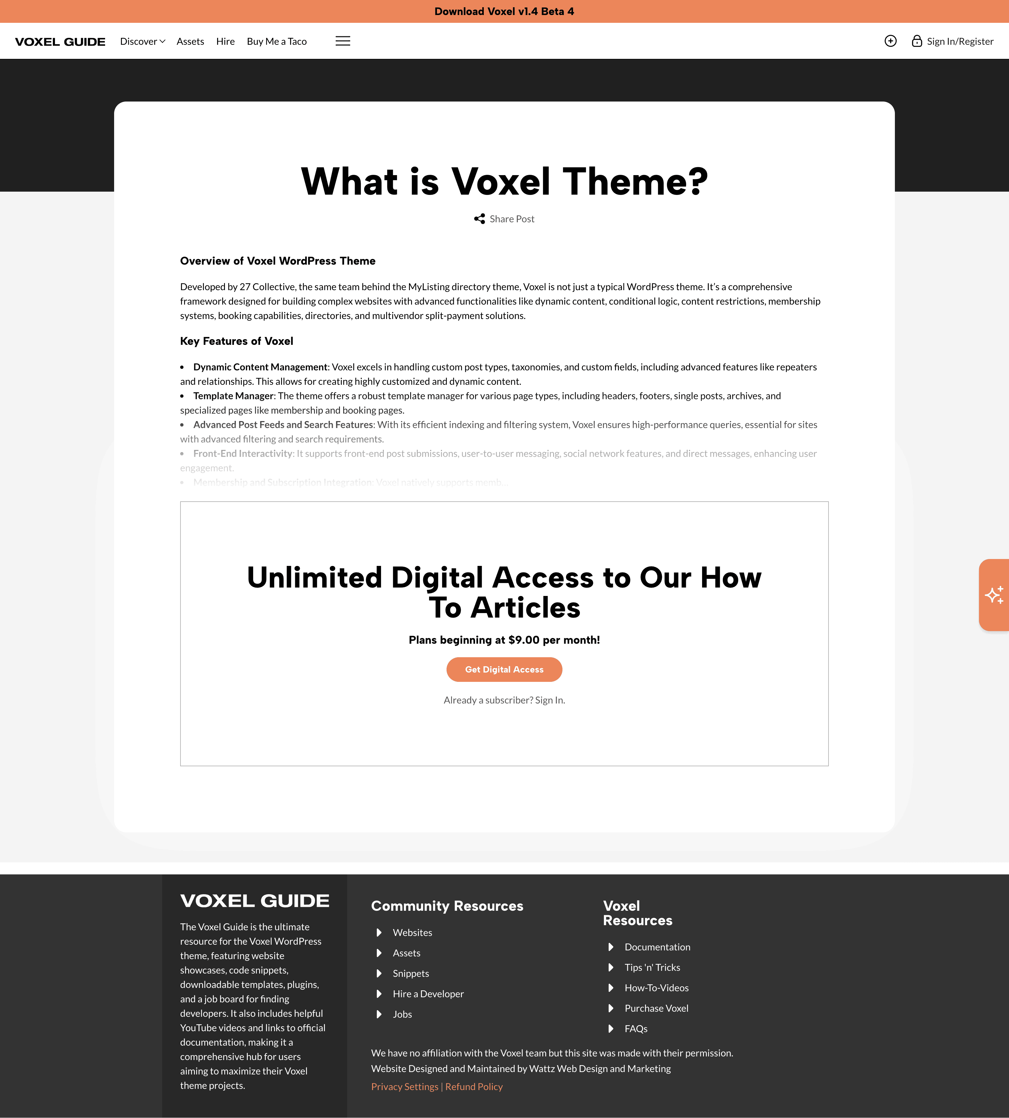 Paid Article Template - Voxel Guide